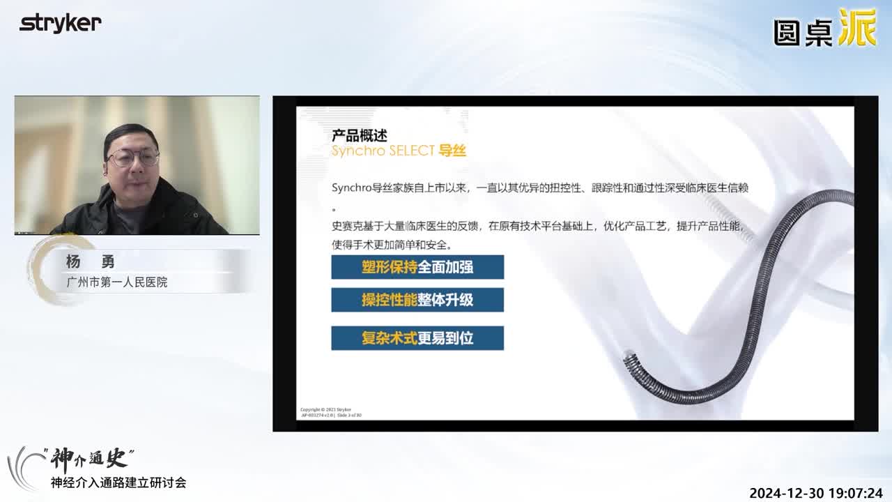 持久塑形 随心所控 | 杨勇：深度解析Synchro Select导丝超选优势应用 - 脑医汇